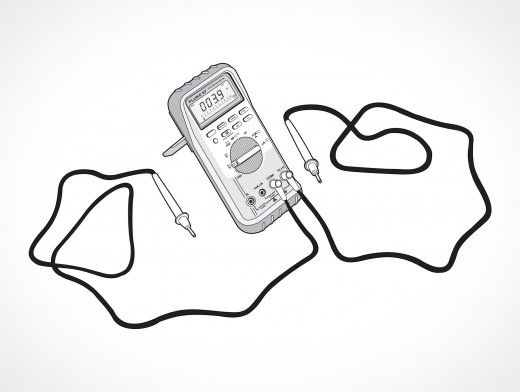 Fluke Multimeter Digital Volt OHM reader Vector EPS