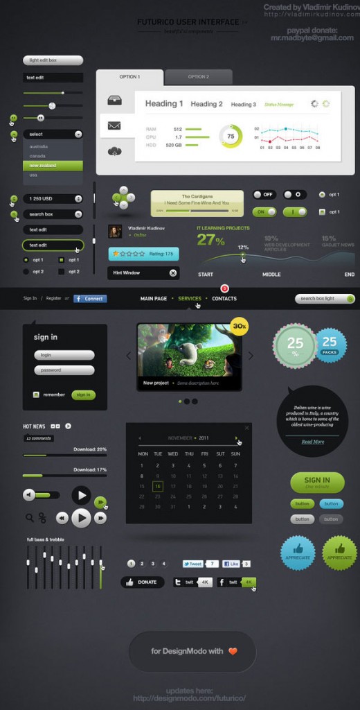 26 Dark Free PSD UI Mockup Interface Kits (PSD) • Market Your PSD ...